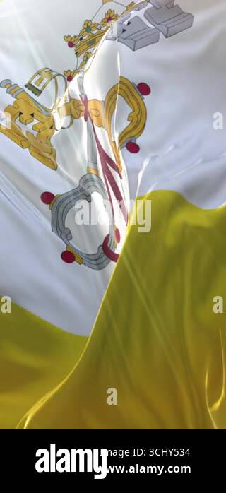 Vatican City Flag. 4K Vertical. Loop Stock Video Footage - Alamy