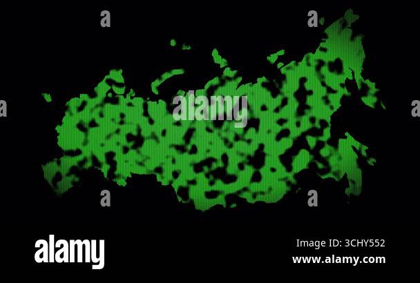 Russia map with green points and clouds passing. Loop Stock Video ...