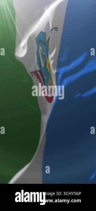 Boqueron department Flag, Paraguay. Loop. 4K Vertical Stock Video ...