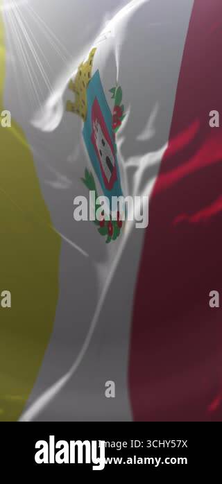 Flag of Heredia, Costa Rica. Loop. 4K Vertical Stock Video Footage - Alamy