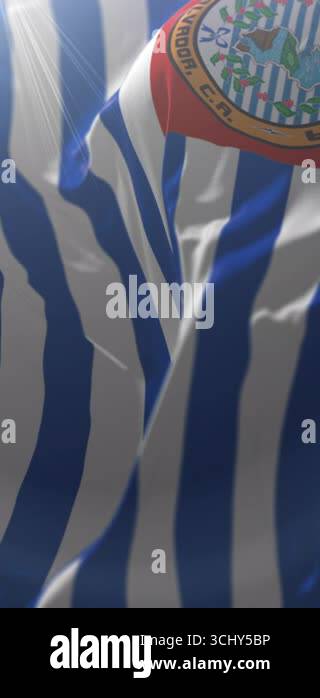 Santa Ana City Flag, El Salvador. Loop. 4K Vertical Stock Video Footage ...