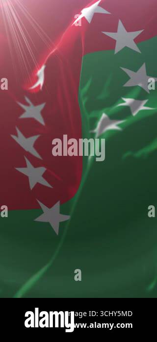 Chiriqui Province Flag, Panama. Loop. 4K Vertical Stock Video Footage ...