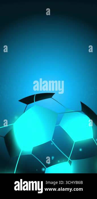 Animation of football and green light trails. Global sports ...