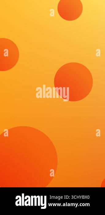 Animation of floating orange spheres with moving white dots over orange ...