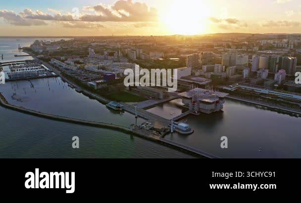 Lisbon , Nauru 7.07.2025: Aerial view of Vasco da Gama Tower Babylon ...