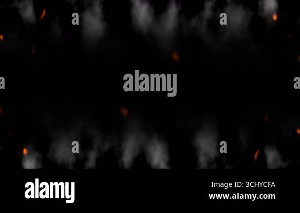 Cinematic Ember Burst Glowing Fire Particles in Smoky Atmosphere Stock ...