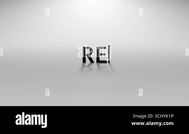 3D Rendered retrying Text Animation with Typing Effect and Blinking ...
