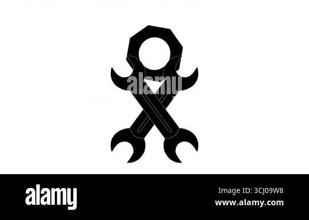 Mechanical Gear Wheel with Wrench Motion Graphic, Animated vector of ...