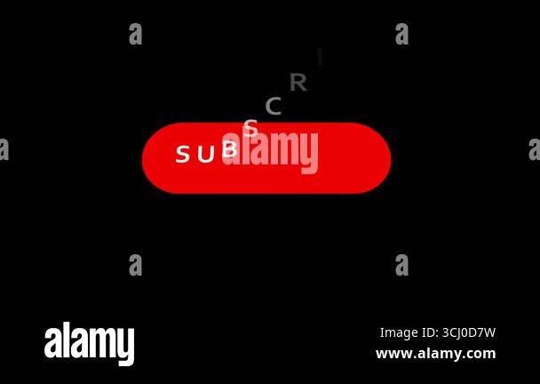 "Subscribe Red Button Animation Video on Black Background | YouTube ...