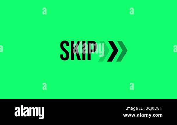 Skip with Arrow Animation Video on Green Screen Background | Forward ...