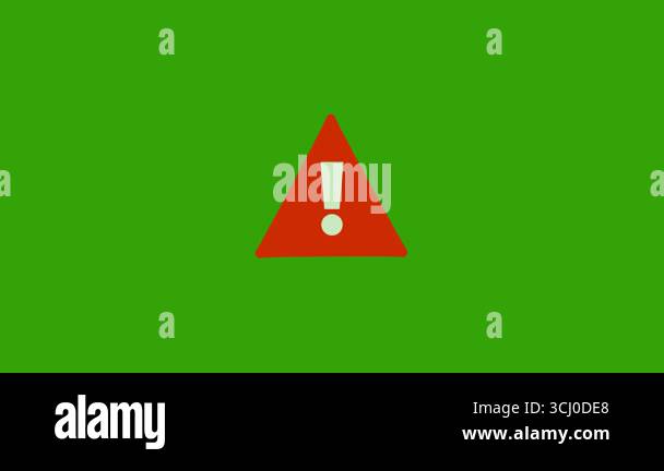 Warning Sign Animation Video on Green Screen Background | Safety ...