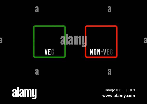 Veg vs Non-Veg Animation Video Isolated on Black Background | Food ...