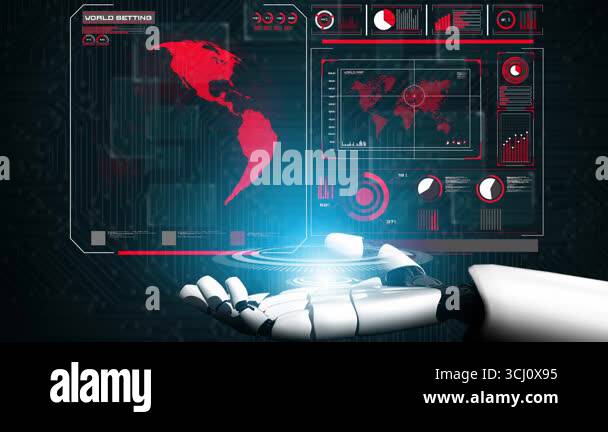 AI-powered global network interface enabling real-time data interaction, virtual assistant ...