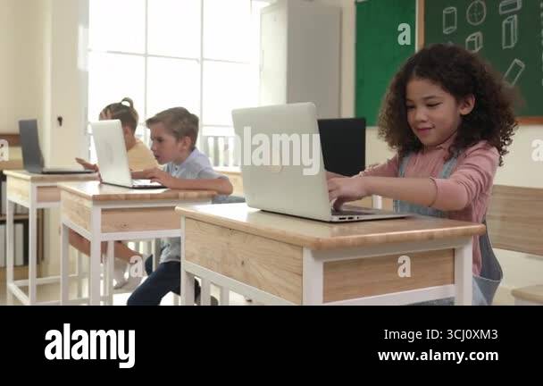 American girl learning about coding engineering prompt while diverse ...