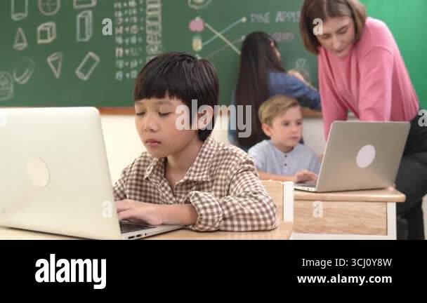 Cute Boy Coding Engineering Prompt While Attractive Girl Drawing
