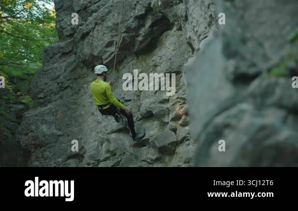 Male climber wearing climbing equipment Stock Videos & Footage - HD and ...