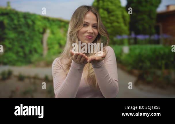 Woman smiles holds open palms Stock Videos & Footage - HD and 4K Video ...