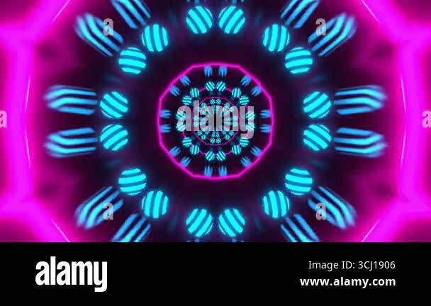 Seamless Neon Cyberpunk VJ Background Loop, Abstract Motion Visual for Live Shows & DJs Stock ...