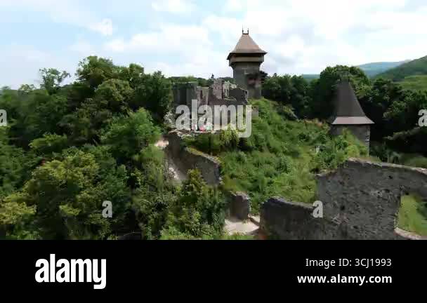 A beautiful view of a historic castle in nature, highlighting its ...