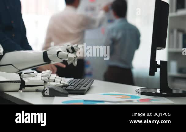 A corporate environment where AI-driven analytics help professionals ...