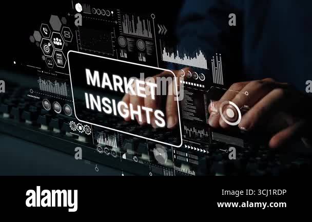 Hands on Keyboard Analyzing Data Insights with Graphs and Digital Information for Market ...