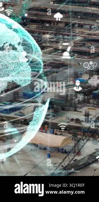 Construction technology concept with alteration graphic over ...