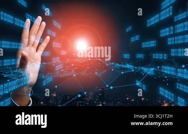 This image showcases a futuristic concept of technology, featuring a ...