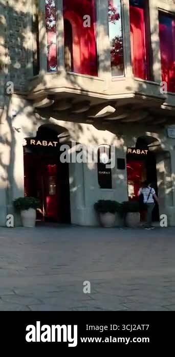 Barcelona, Spain. August 23, 2025, Timelapse of tourists and locals ...