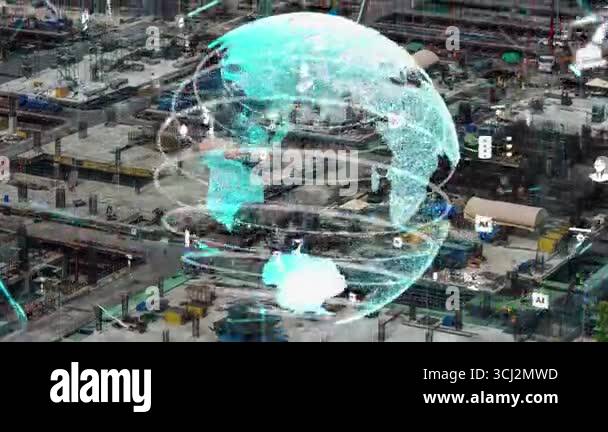 Construction technology concept with alteration graphic over ...