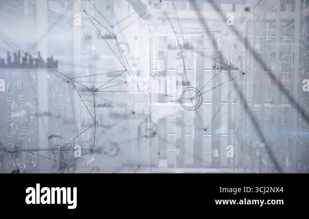 Clear network diagram expanding when node cluster glowing nodes ...
