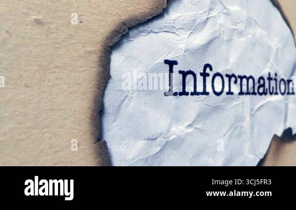 Burned Paper Background Highlighting the Word Information Stock Video ...