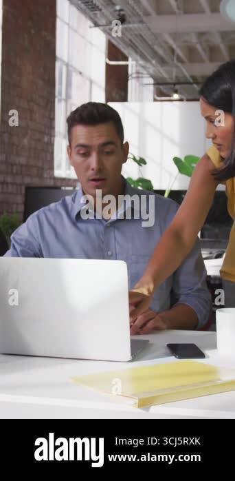 Animation of multiple notification bars, diverse coworkers discussing ...