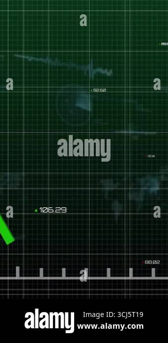 Animation of financial data processing over grid. Global finance, business, connections ...