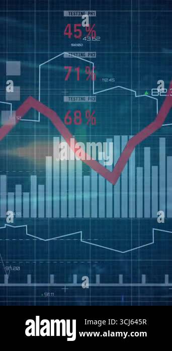 Analyzing Financial Data Animation Of Fluctuating Graphs With World Map Overlay Finance