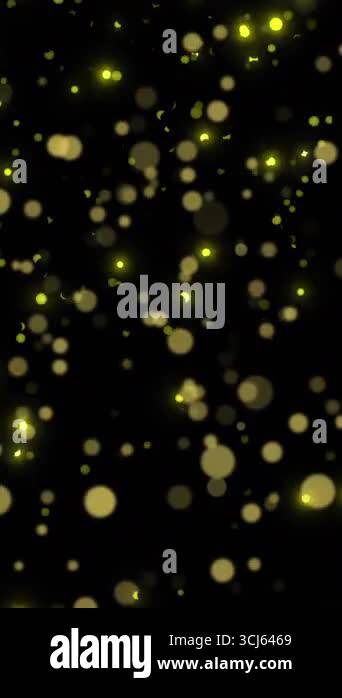 Animation of flashing yellow lights moving on black background ...