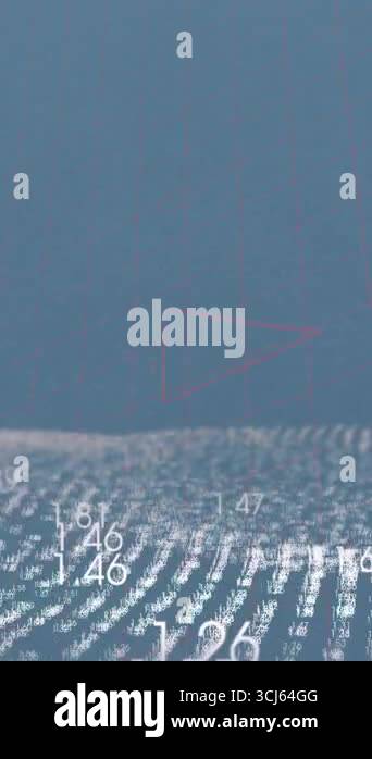 Animation of glitter, numbers and math formulas on blue background ...