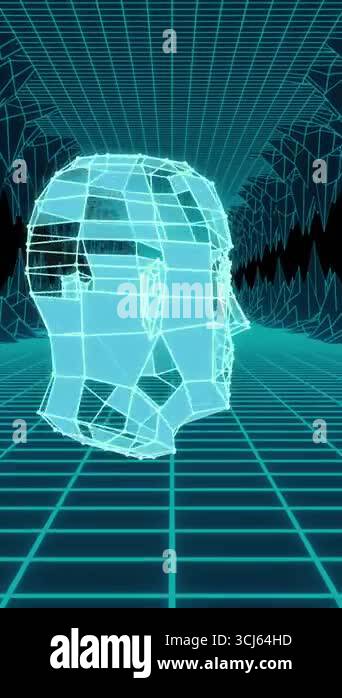 Animation of data processing over human brain and metaverse. Global networks, science, digital ...