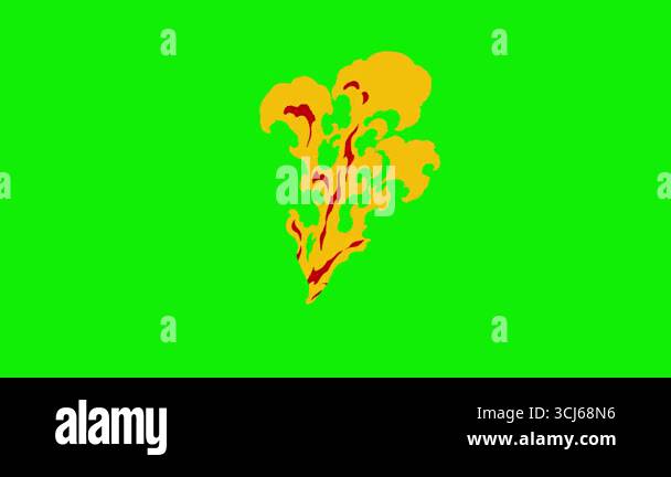 Fire, video of fire flames and smoke, green screen for transparency ...