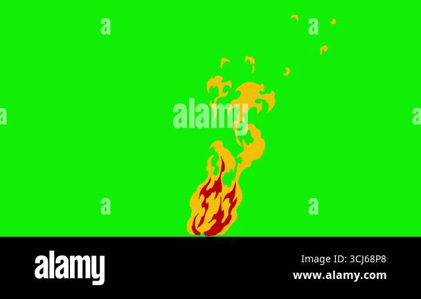 Fire, video of fire flames and smoke, green screen for transparency ...