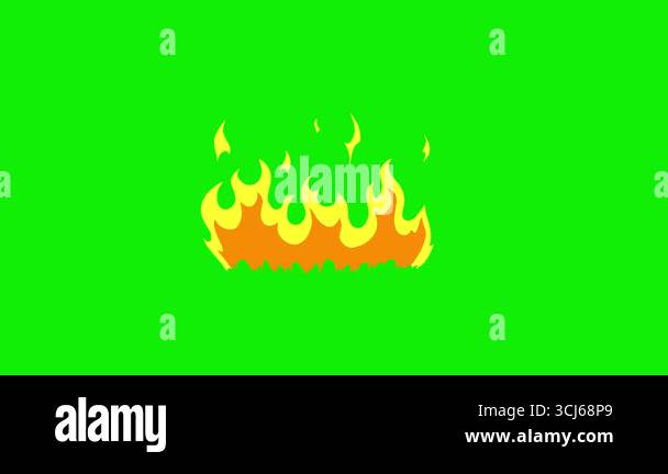 Fire, video of fire flames and smoke, green screen for transparency ...