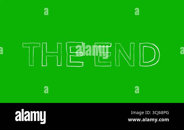 The End Outline Animation Green Screen | Handdrawn White Text Effect ...