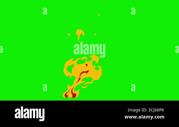 Fire, video of fire flames and smoke, green screen for transparency ...