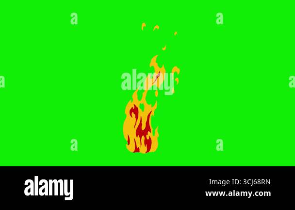 Fire, video of fire flames and smoke, green screen for transparency ...
