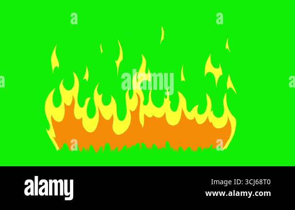 Fire, video of fire flames and smoke, green screen for transparency ...