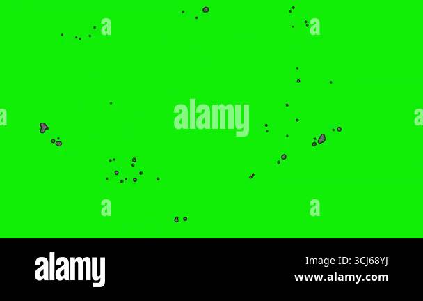 Cartoon 2d Fx Smoke Effects on a green screen. Cartoon fog explosion ...