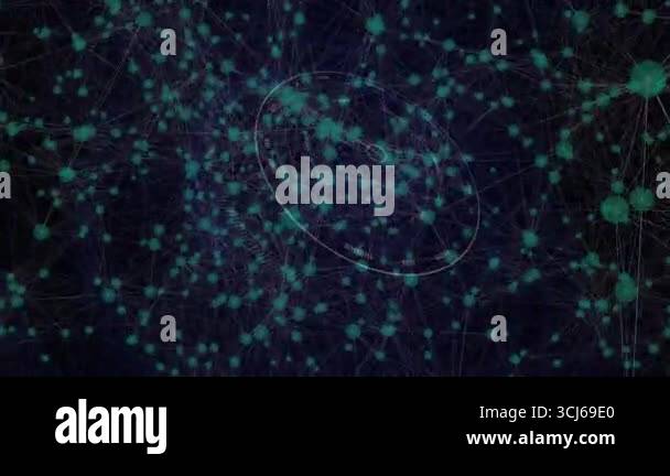 Faint ellipses appearing around nodes starting concentric rings rotating expanding into glowing ...