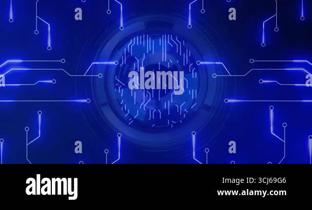 Rotating arc initiating circuit lines converging onto interface ...