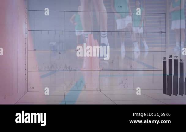 Athlete stepping into cones and shuffling laterally while 3D grid and ...