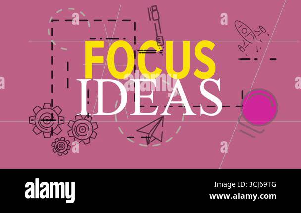 Starting with dropping letters, FOCUS IDEAS on pink slide drawing ...