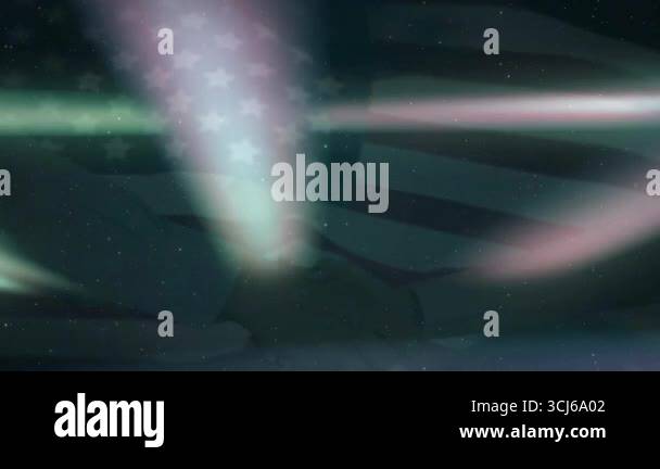 Opening on dark starfield, stripes drifting and star column pulsing to ...